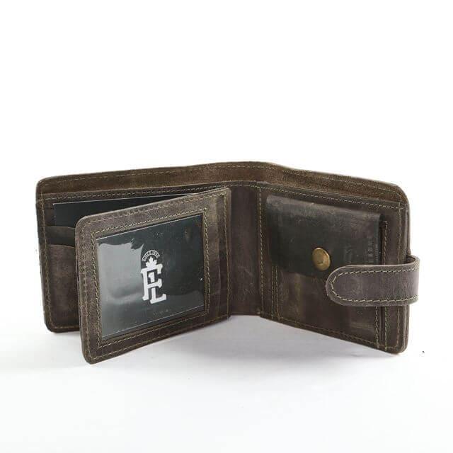 Shop Men's Leather Heritage - Single Flap ID Button Wallet - Leather ...